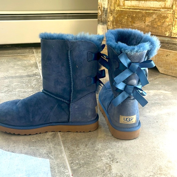UGG | Shoes | Ugg Boots In Blue With Bows | Poshmark
